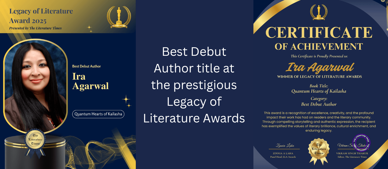 Best Debut Author title at the prestigious Legacy of Literature Awards ...
